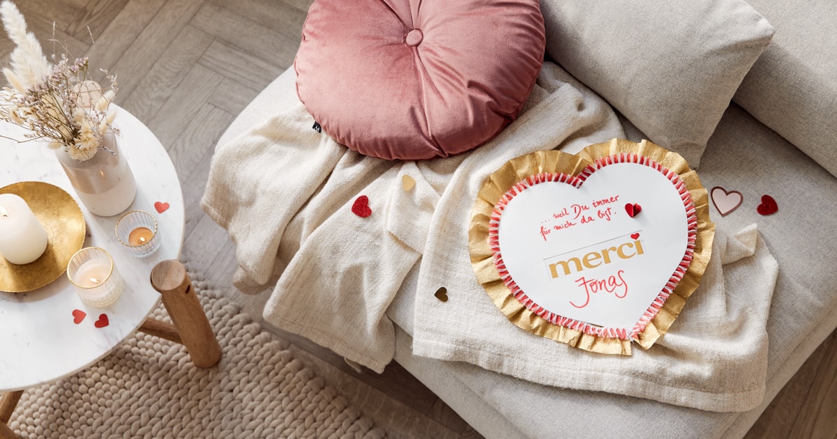 merci hart met ruches: liefdevolle wenskaart